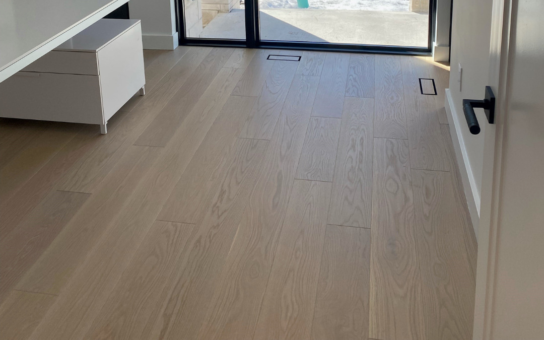 Logs End White Oak Flooring in Belgium Farmhouse - Logs End